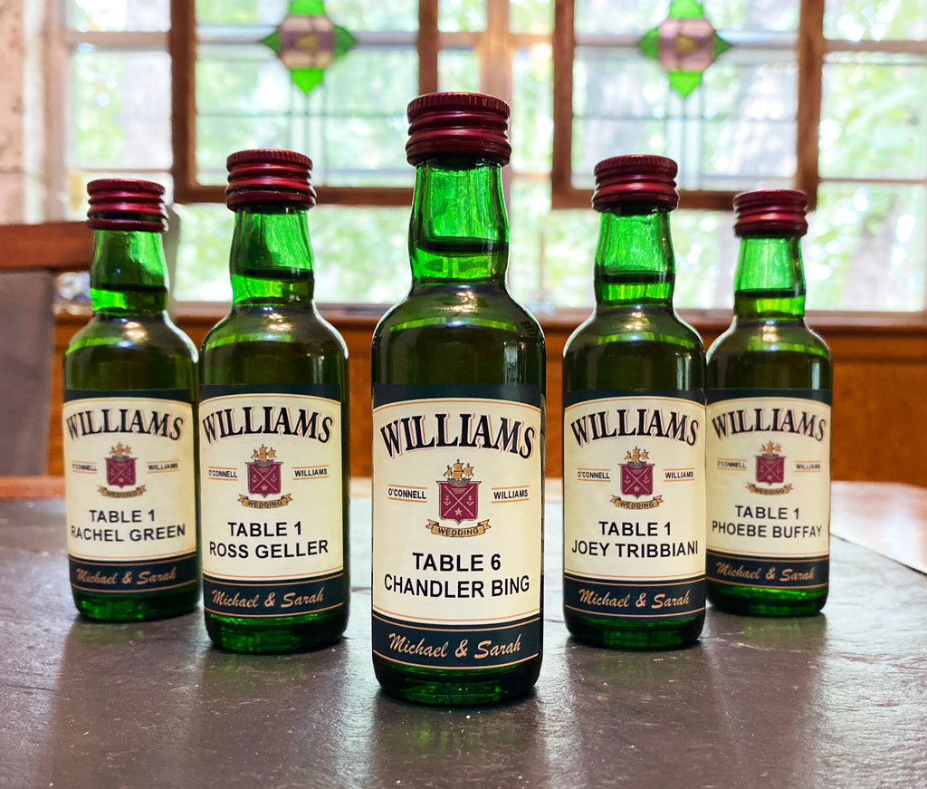 Jameson Shot Labels for Wedding Place Cards/Personalized Wedding Favor ...