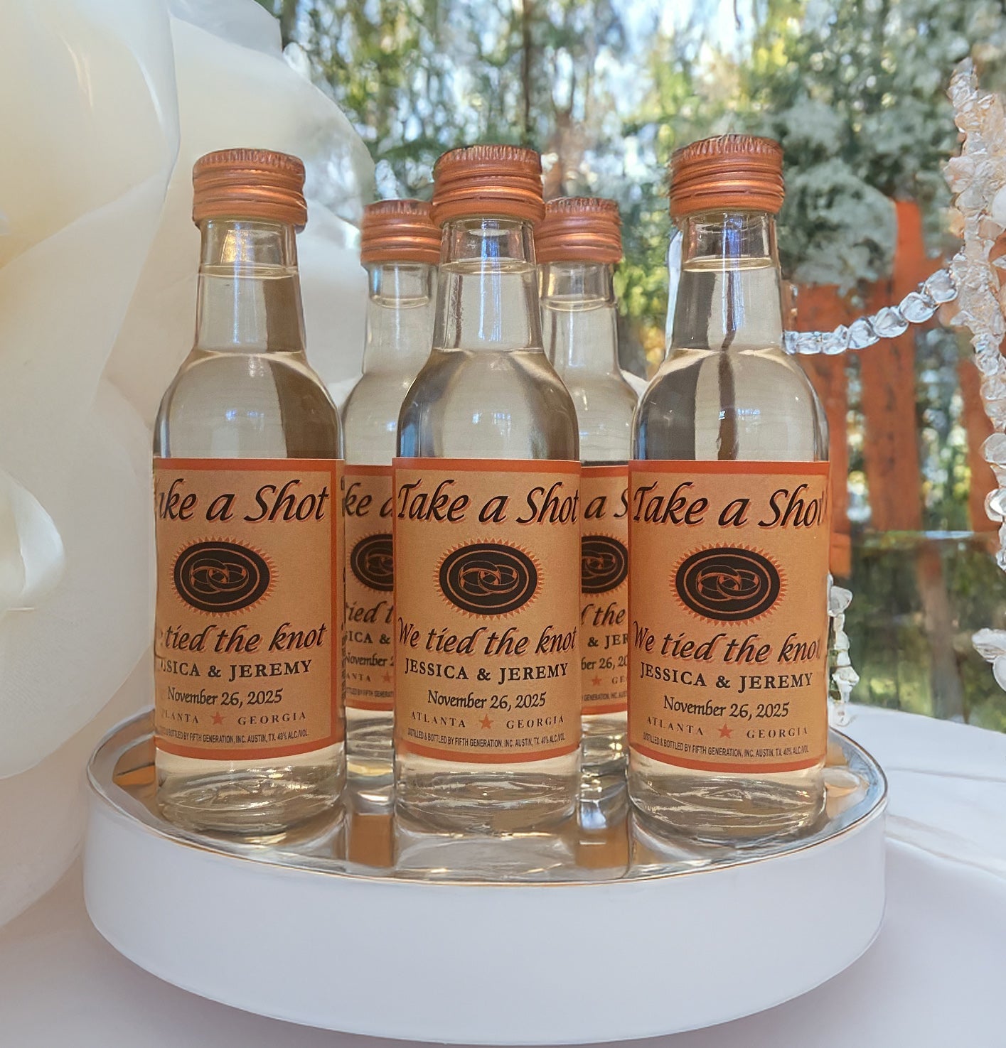 Custom Mini Liquor Bottles Wedding Favors | Labelyourlife
