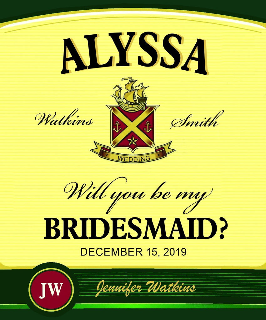 Bridesmaid gift custom Jameson labels | Labelyourlife