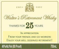 Buchanan's Personalized Retirement Gift Labels | Labelyourlife