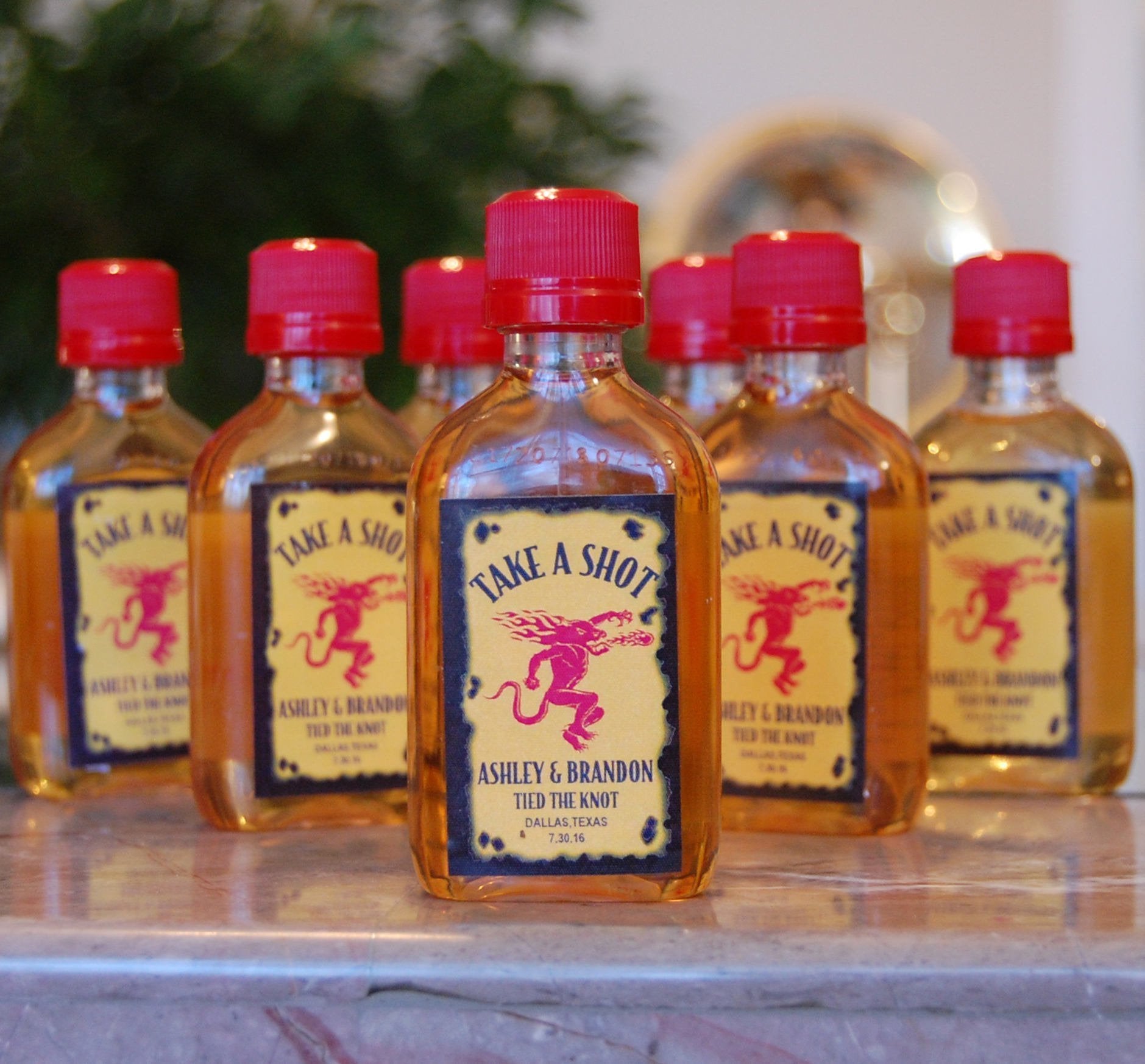 Custom Mini Liquor Bottles Wedding Favors | Labelyourlife