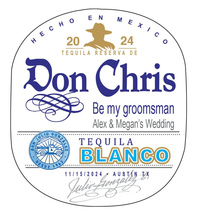 Personalized Don Julio Tequila Groomsman Gift Labels | Labelyourlife