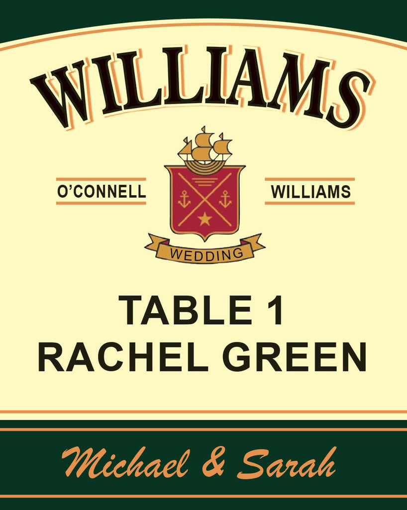 Jameson Shot Labels for Wedding Place Cards/Personalized Wedding Favor ...