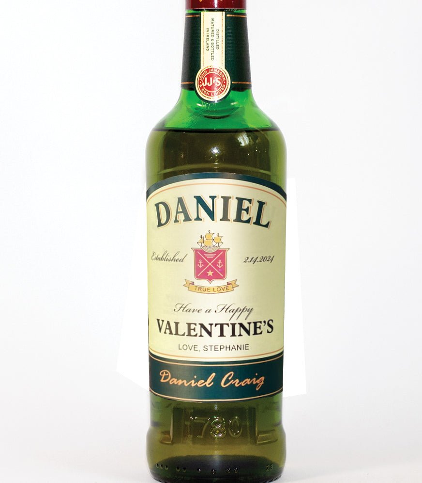 Jameson whiskey personalized Valentine labels | Labelyourlife
