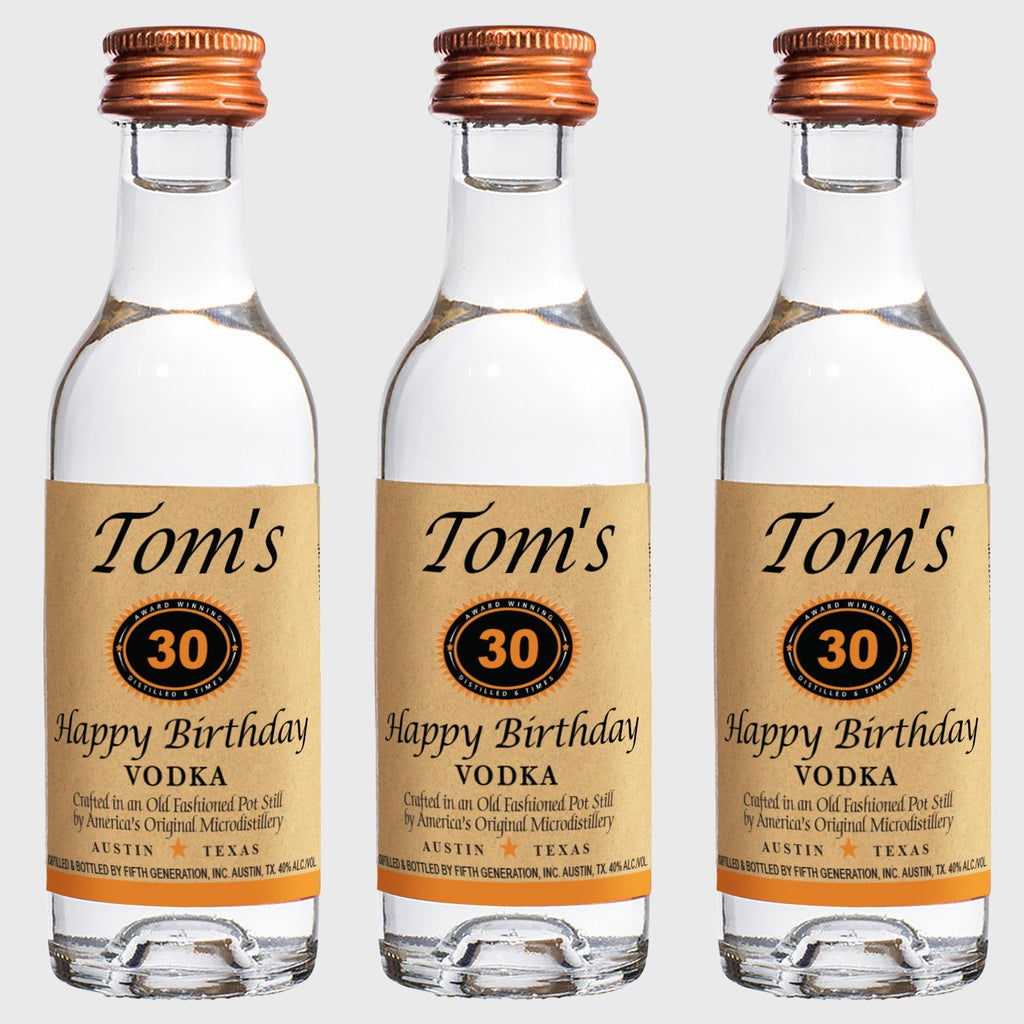 Tito's Vodka Mini Bottle Birthday Labels | Labelyourlife